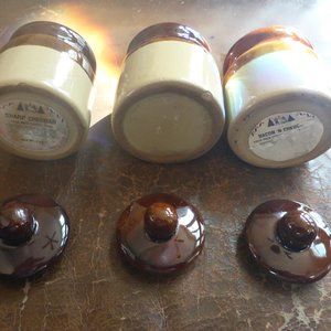 Vintage | Kitchen | Vintage 3 Miniature Earthenware Clay Storage ...